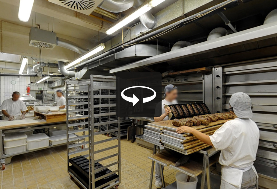 Bäckerei Hinkel Backstube Düsseldorf - 360-Innenansicht